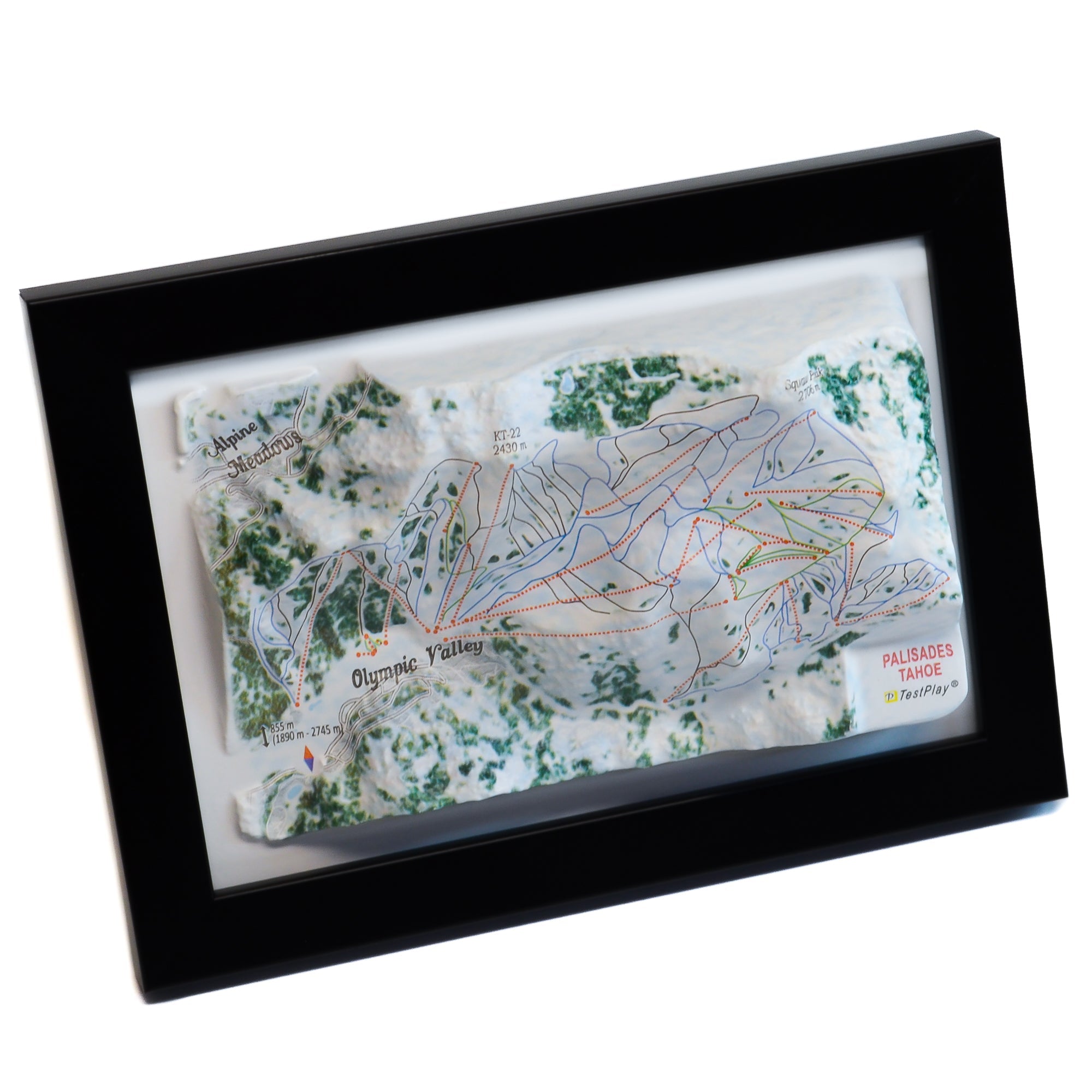 TestPlayNA Palisades Tahoe Ski Resort 3D Map, Lake Tahoe – RaisedRelief.com