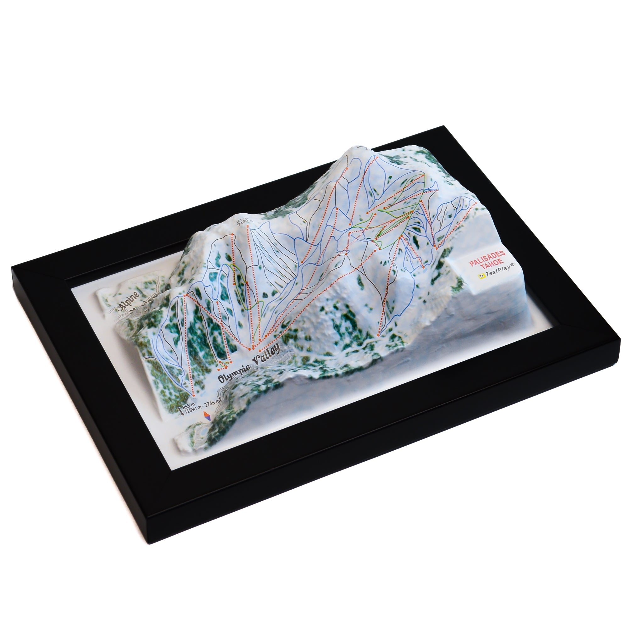 TestPlayNA Palisades Tahoe Ski Resort 3D Map, Lake Tahoe – RaisedRelief.com