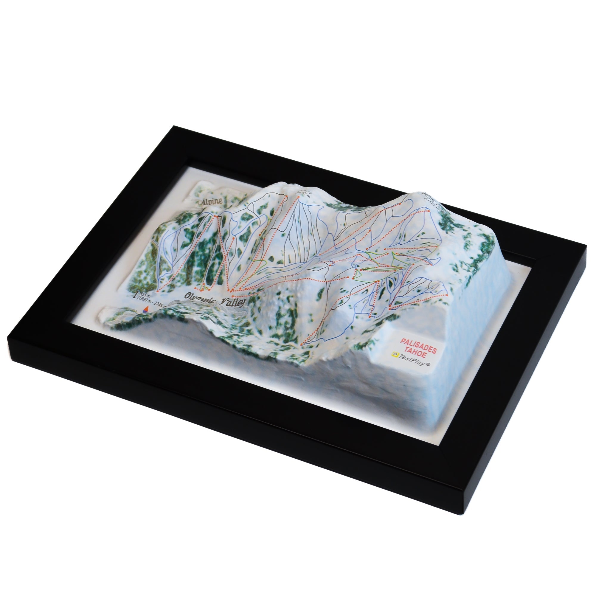 TestPlayNA Palisades Tahoe Ski Resort 3D Map, Lake Tahoe – RaisedRelief.com