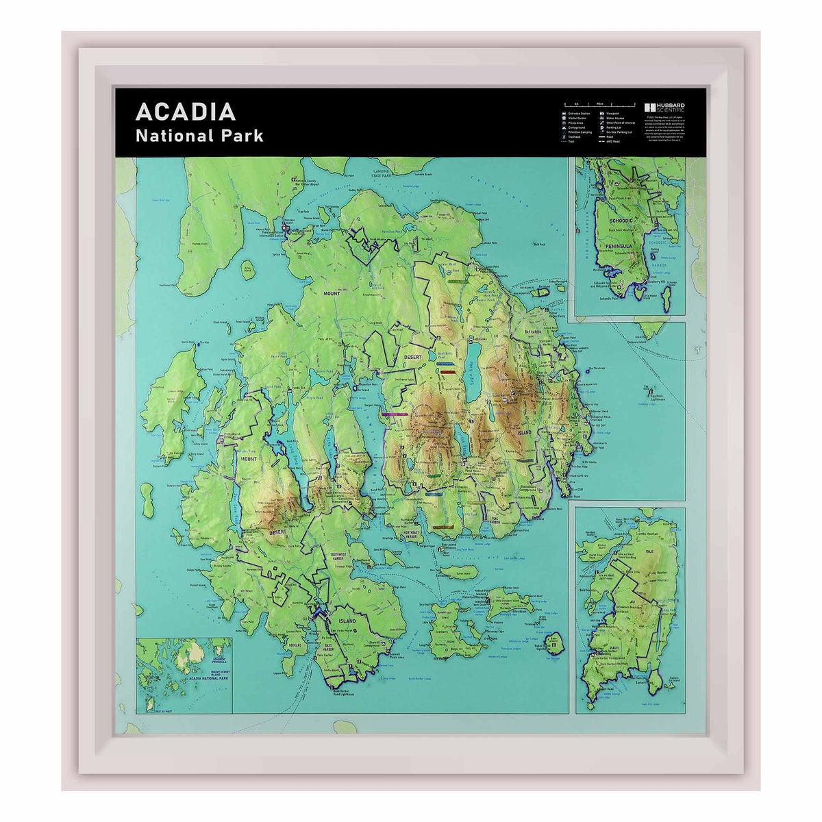 Acadia National Park Raised Relief Map - 3 Dimensional Map (3D ...