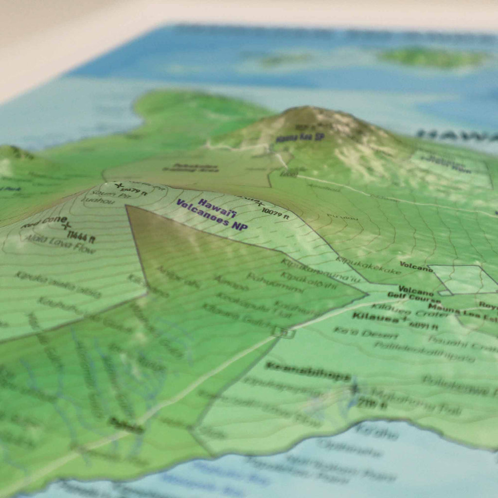 Hawaii Raised Relief Map - 3 Dimensional Map (3D) – RaisedRelief.com