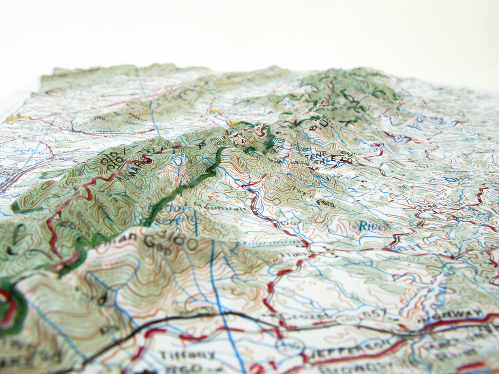 Shenandoah National Park Raised Relief 3D Map – RaisedRelief.com