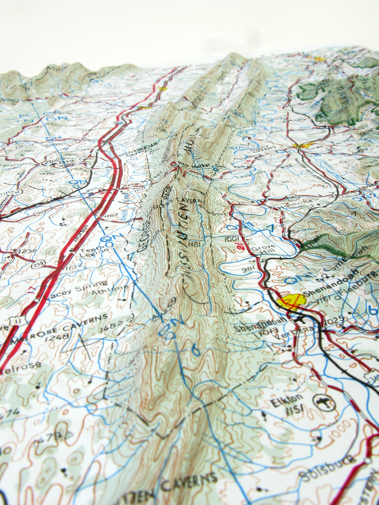Shenandoah National Park Raised Relief 3D Map – RaisedRelief.com