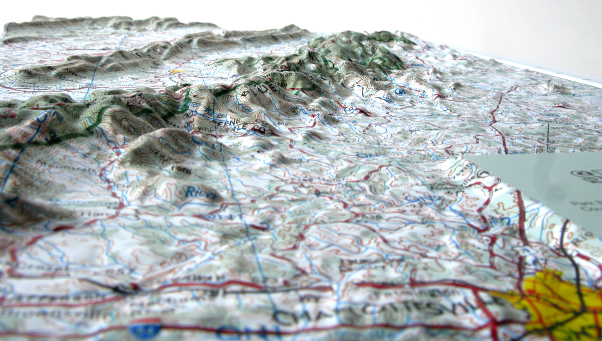 Shenandoah National Park Raised Relief 3D Map – RaisedRelief.com