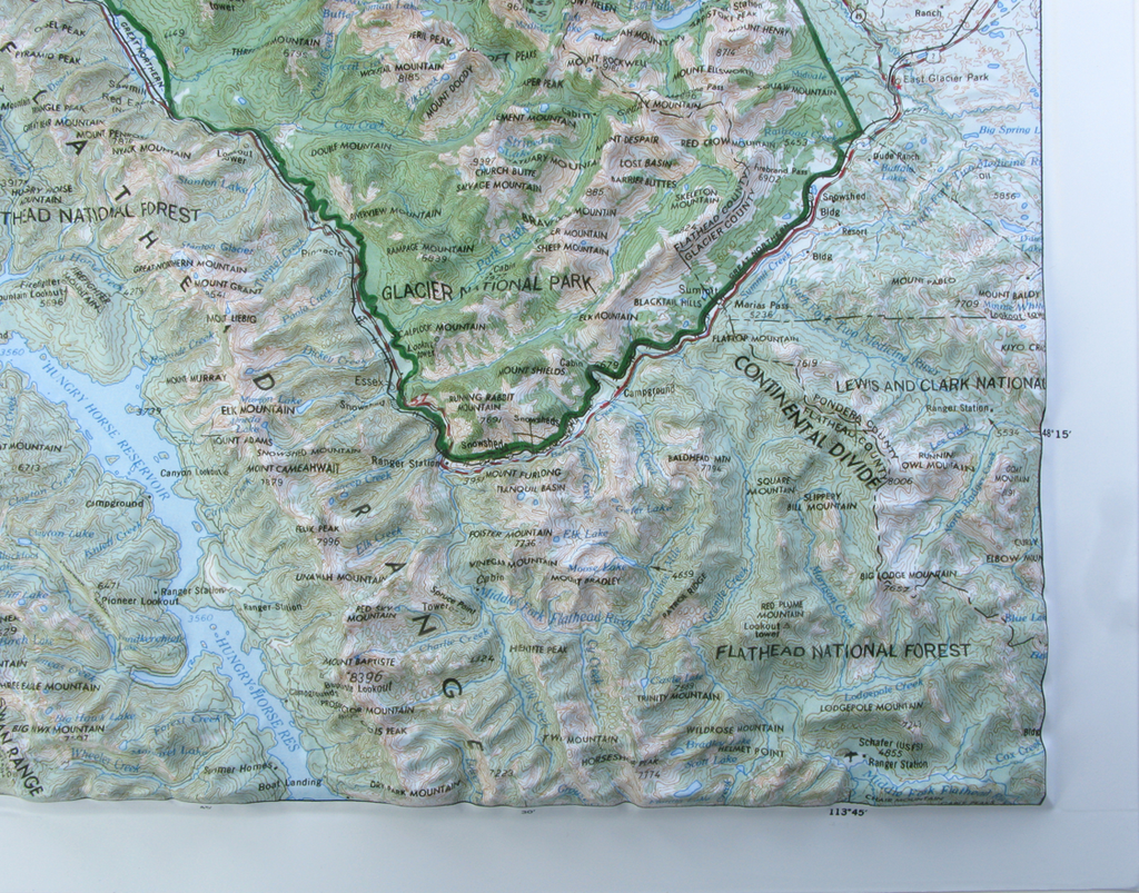 Glacier National Park Raised Relief 3D Map – RaisedRelief.com