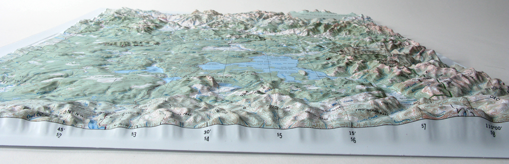 Yellowstone National Park Raised Relief 3D Map – RaisedRelief.com