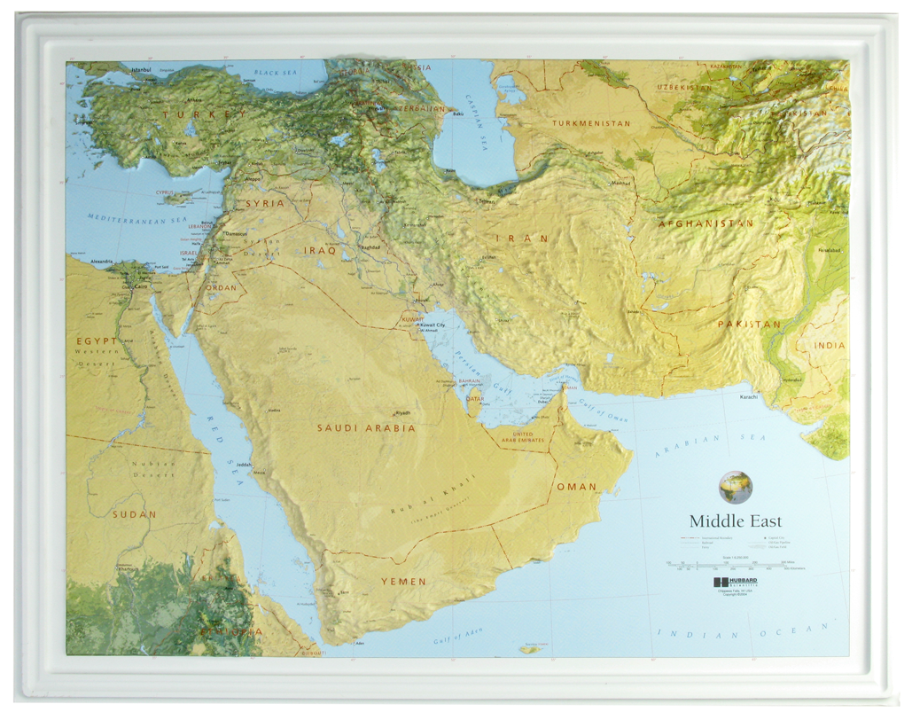 Middle East Raised Relief 3D map – RaisedRelief.com