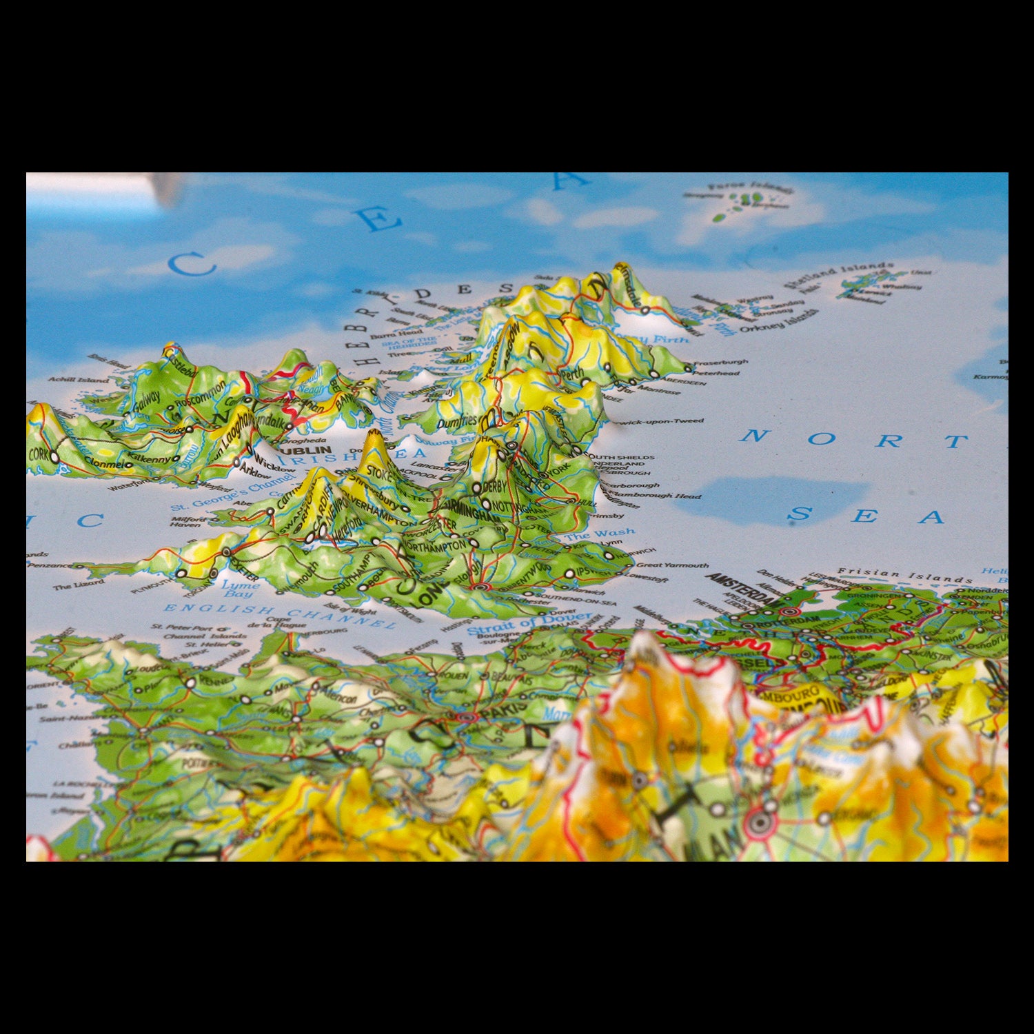 Europe Three-Dimensional 3D Raised Relief Map – RaisedRelief.com