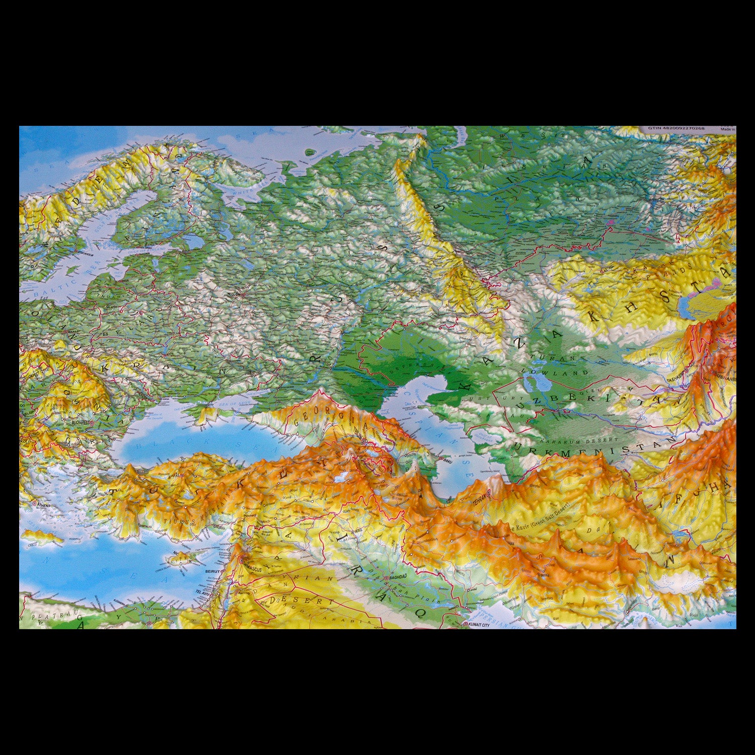 Europe Three-Dimensional 3D Raised Relief Map – RaisedRelief.com