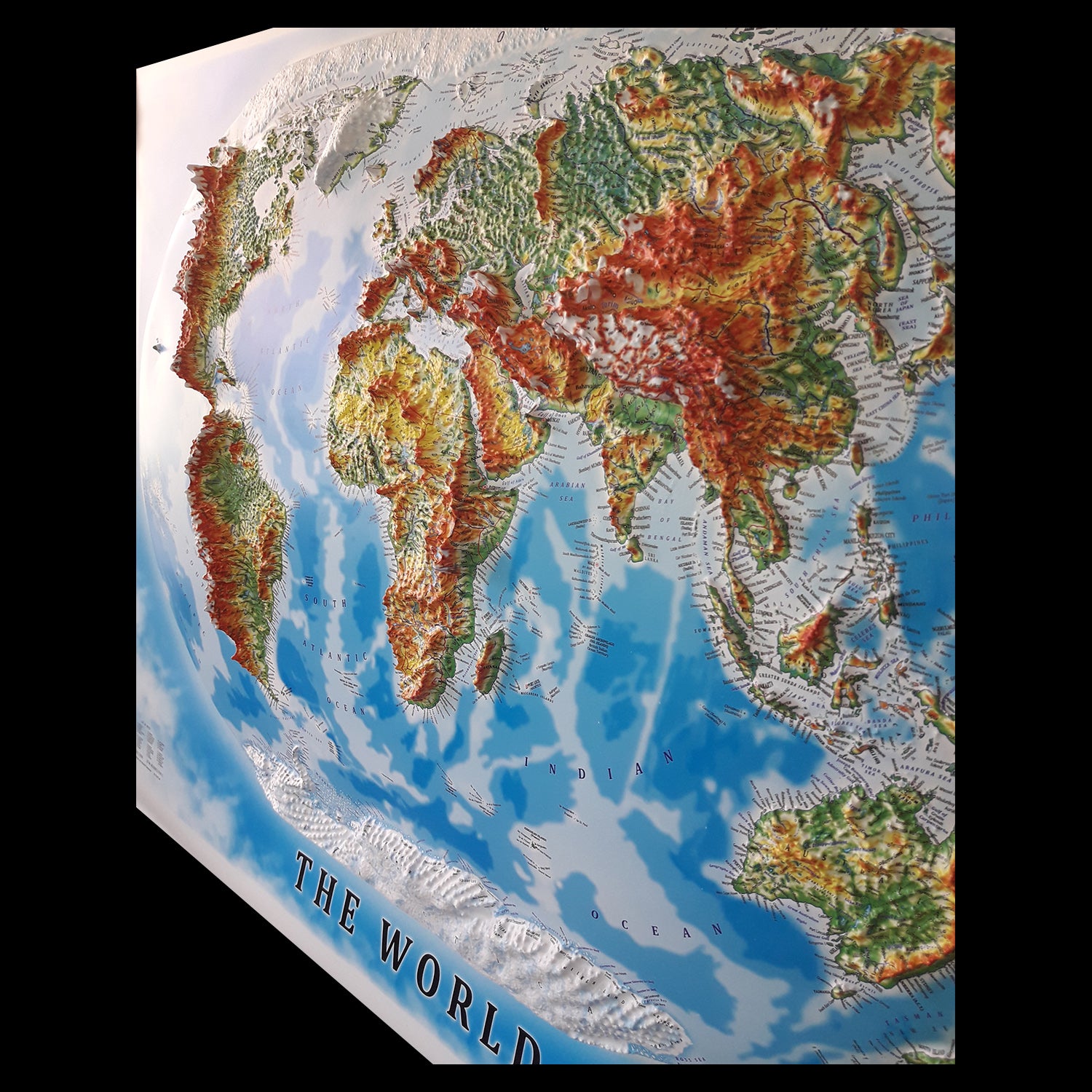 World Three-Dimensional 3D Raised Relief Map – RaisedRelief.com