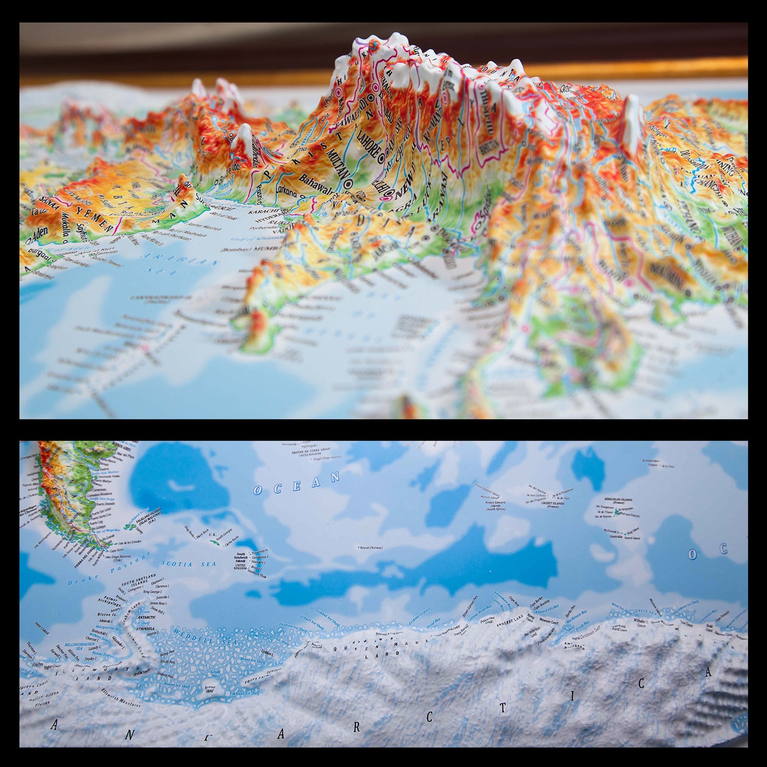 World Three-Dimensional 3D Raised Relief Map – RaisedRelief.com