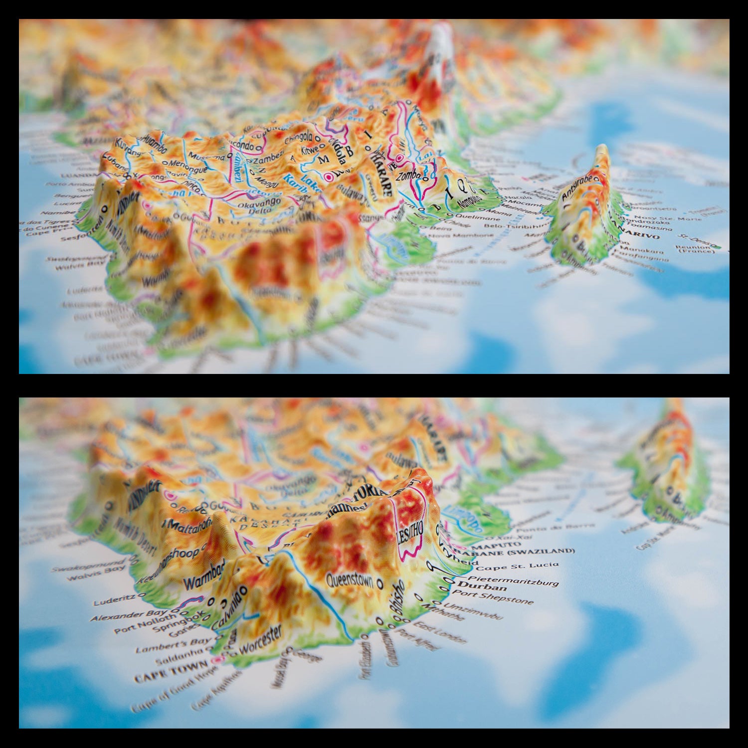 World Three-Dimensional 3D Raised Relief Map – RaisedRelief.com