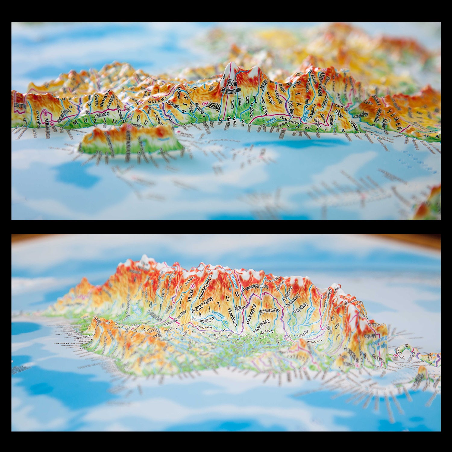 World Three-Dimensional 3D Raised Relief Map – RaisedRelief.com