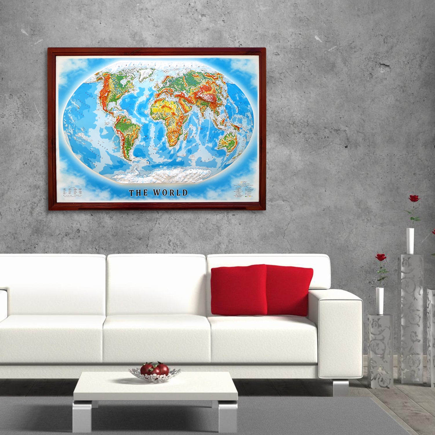 World Three-Dimensional 3D Raised Relief Map – RaisedRelief.com