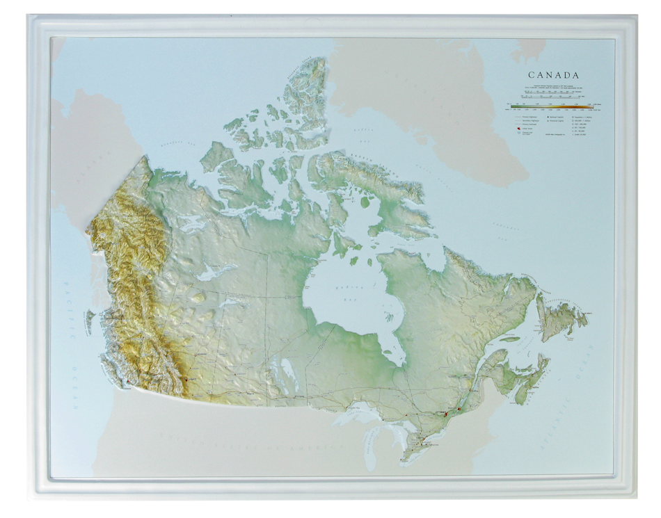 Canada Raised Relief 3D map – RaisedRelief.com