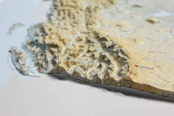 Canada Raised Relief 3D map – RaisedRelief.com