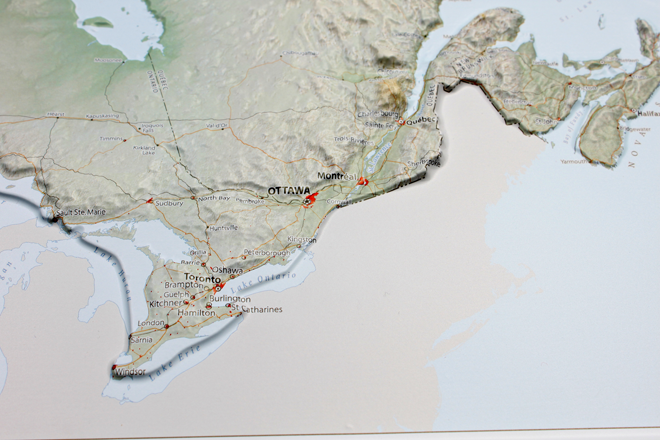 Canada Raised Relief 3D map – RaisedRelief.com