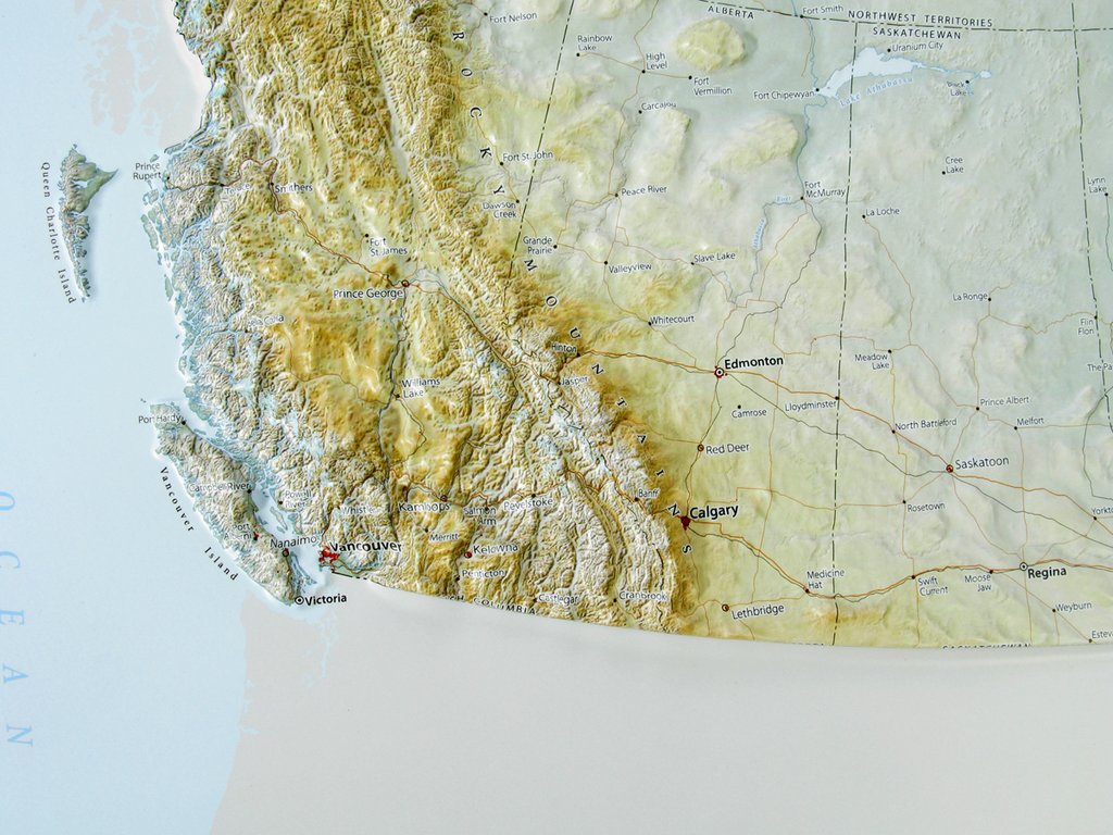 Canada Raised Relief 3D map – RaisedRelief.com