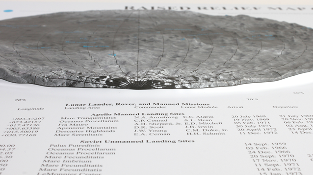 Moon Raised Relief 3D map – RaisedRelief.com
