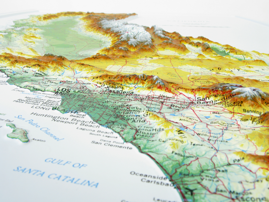 California Raised Relief 3D map – RaisedRelief.com