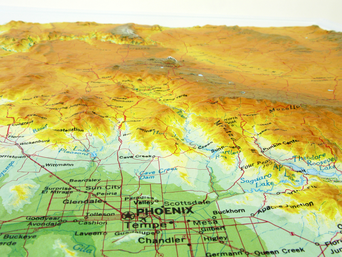 Arizona Raised Relief 3D map – RaisedRelief.com