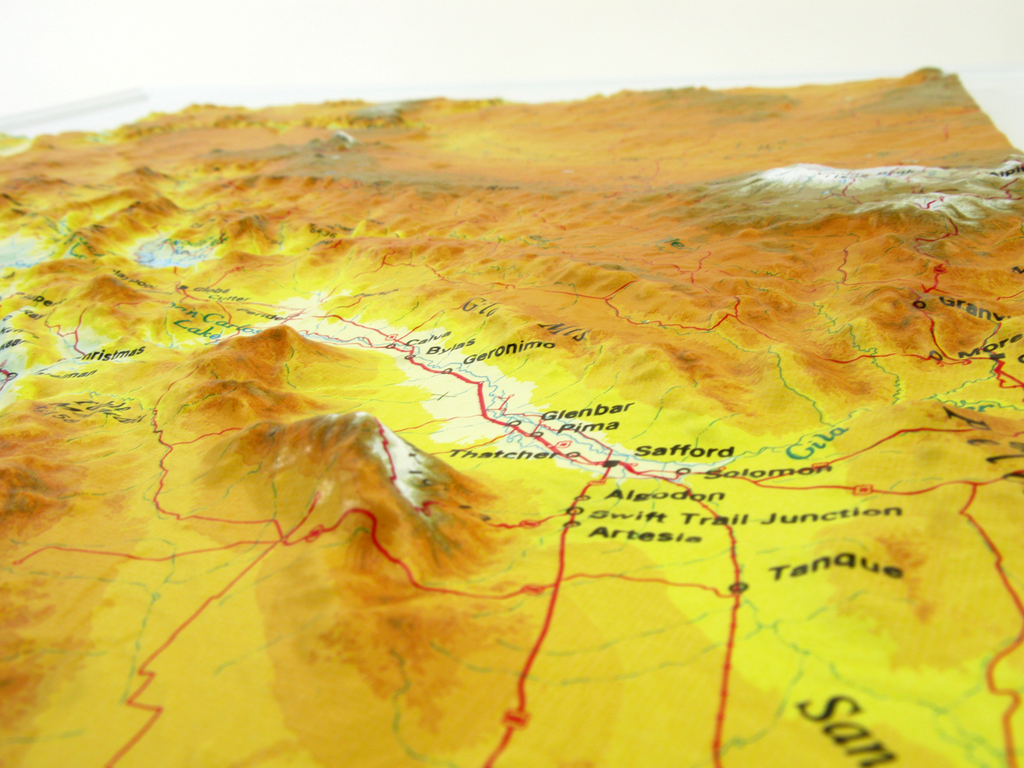 Arizona Raised Relief 3D map – RaisedRelief.com