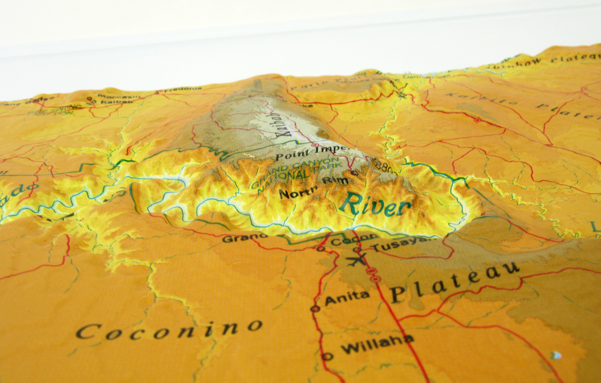 Arizona Raised Relief 3D map – RaisedRelief.com