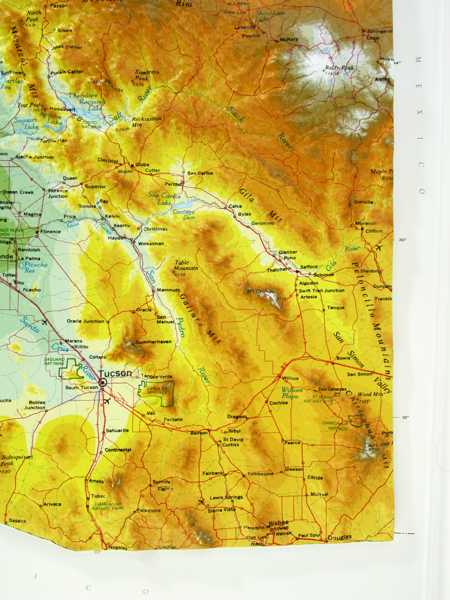 Arizona Raised Relief 3D map – RaisedRelief.com