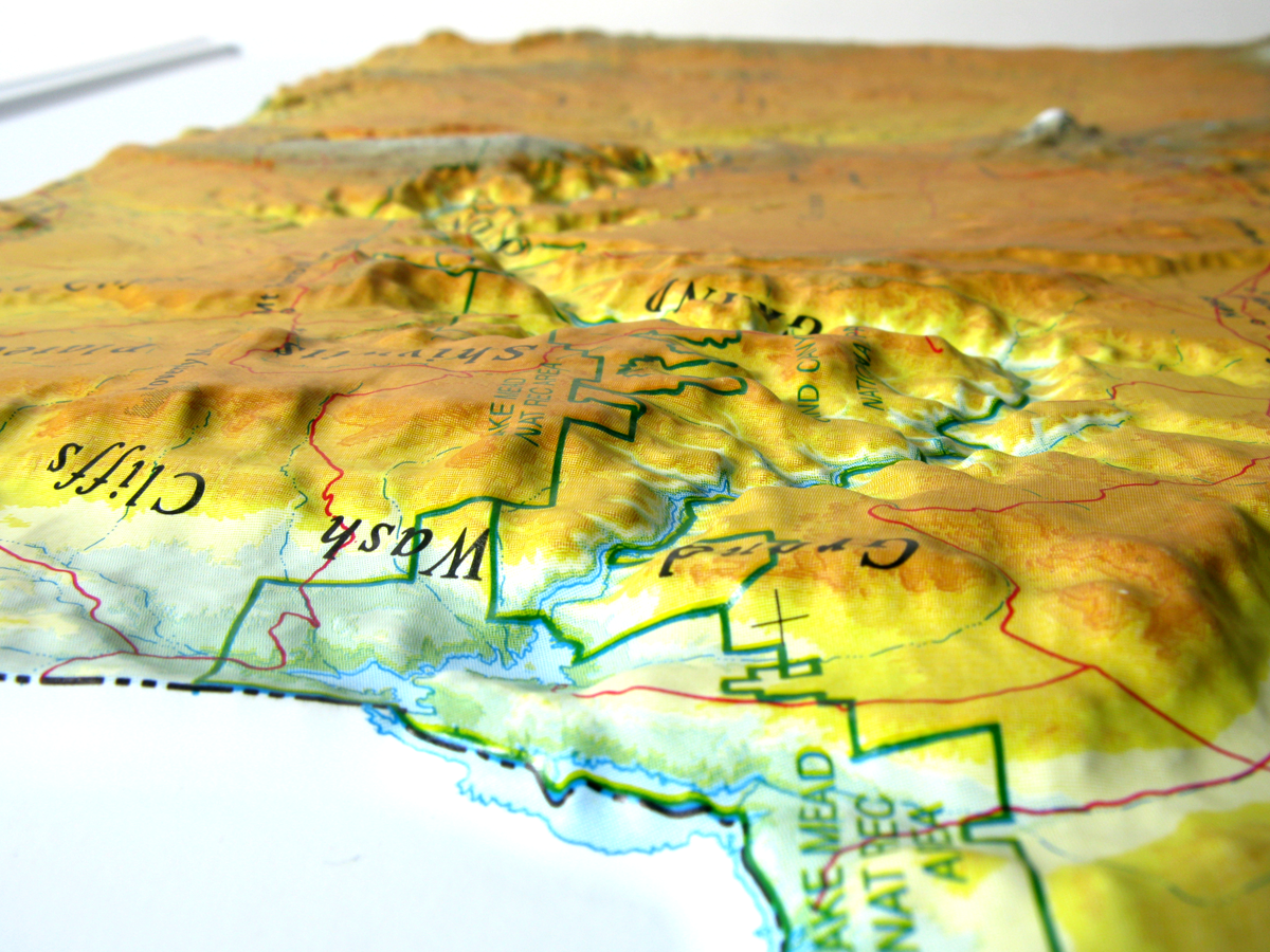 Arizona Raised Relief 3D map – RaisedRelief.com