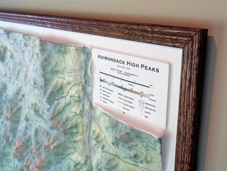 Adirondack High Peaks Three Dimensional 3D Raised Relief Map ...