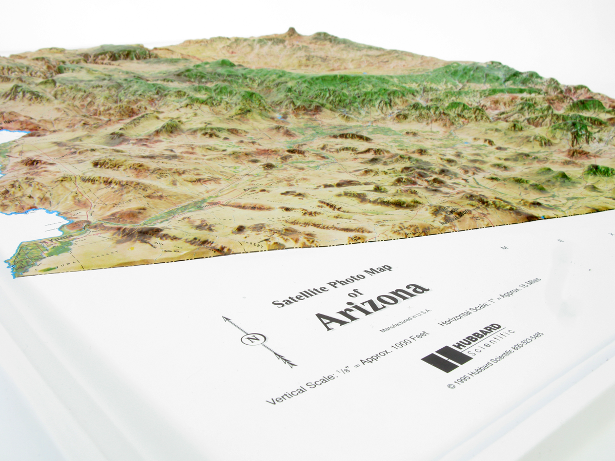 Arizona - Satellite Raised Relief 3D map – RaisedRelief.com