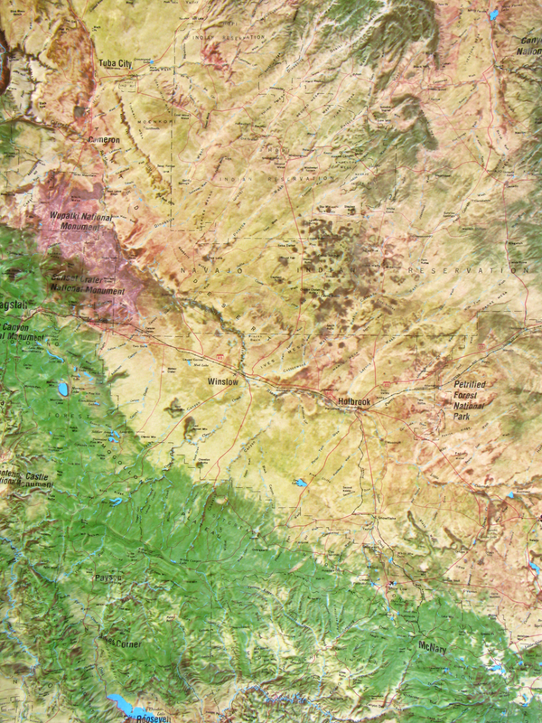 Arizona - Satellite Raised Relief 3D map – RaisedRelief.com