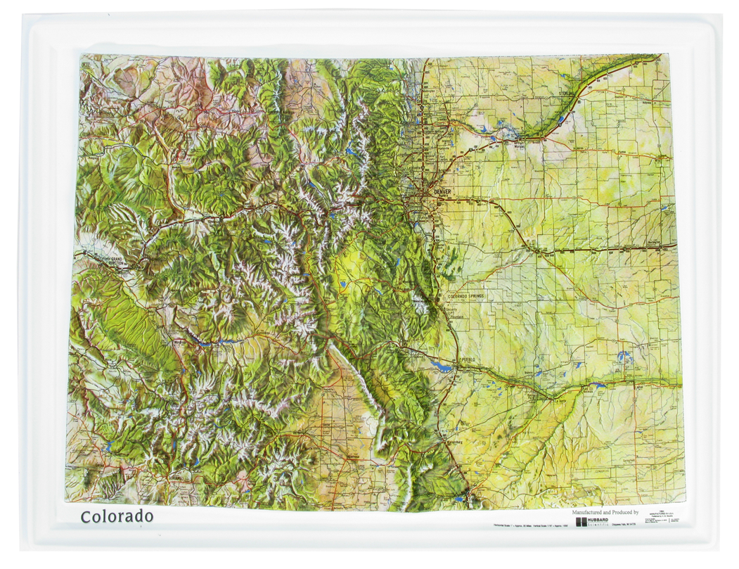 Colorado - Natural Color Relief (NCR) Series Raised Relief 3D map ...