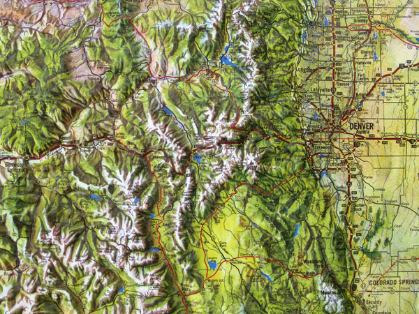 Colorado - Natural Color Relief (NCR) Series Raised Relief 3D map ...