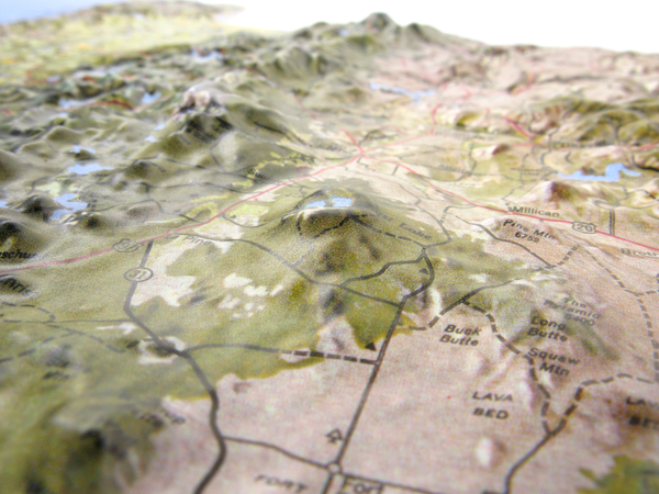 Oregon - Natural Color Relief (NCR) Series Raised Relief 3D map ...