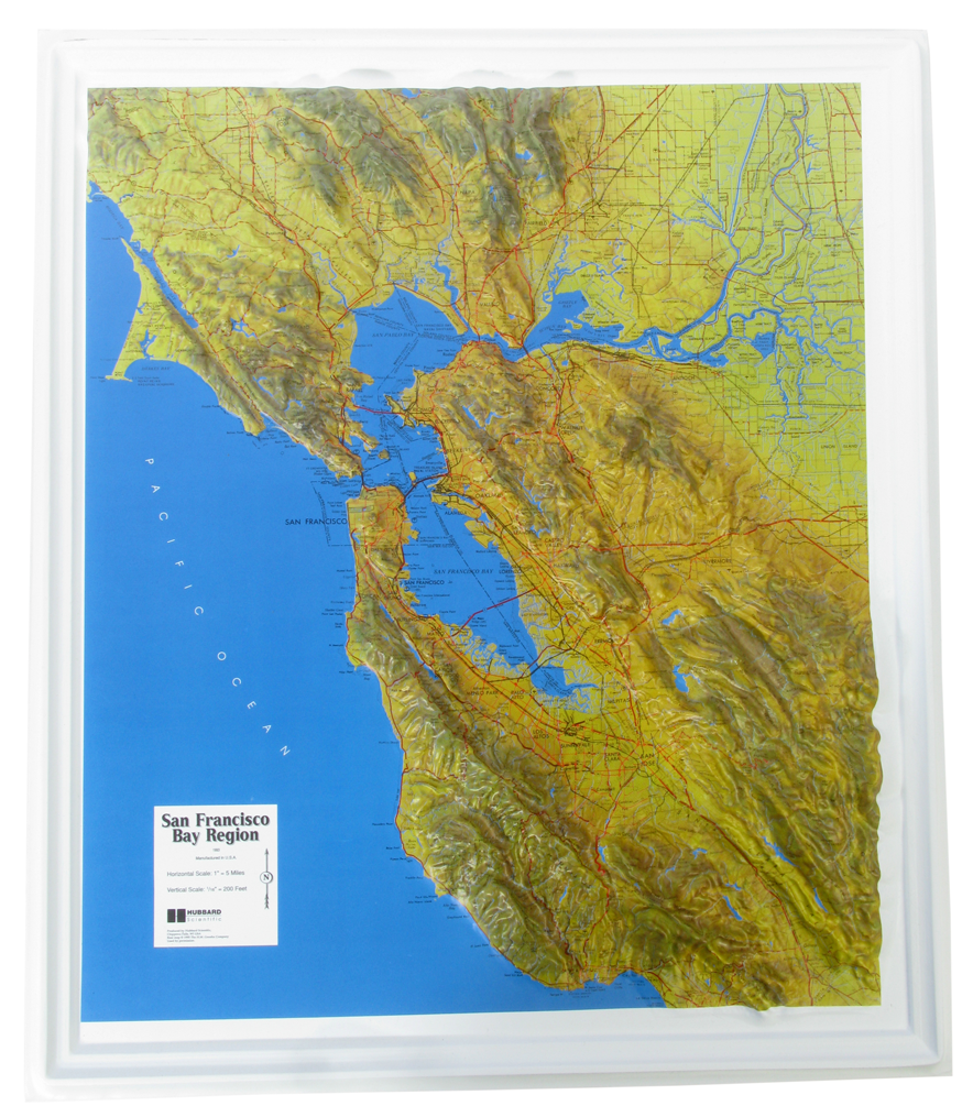 San Francisco Bay Region Raised Relief 3D Map – RaisedRelief.com