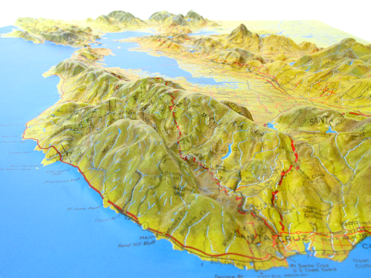 San Francisco Bay Region Raised Relief 3D Map – RaisedRelief.com