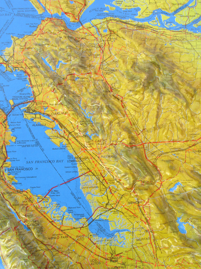 San Francisco Bay Region Raised Relief 3D Map – RaisedRelief.com