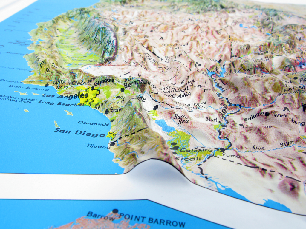 United States - Natural Color Relief (NCR) Series Raised Relief 3D map ...