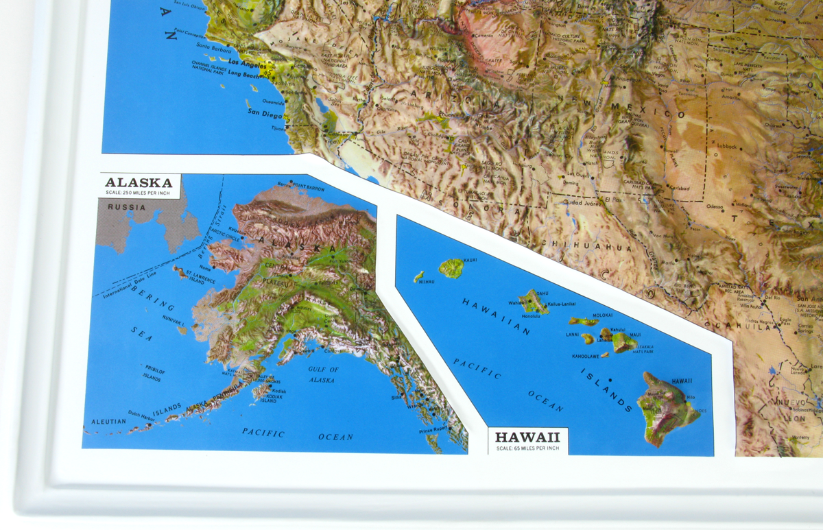 United States - Natural Color Relief (NCR) Series Raised Relief 3D map ...