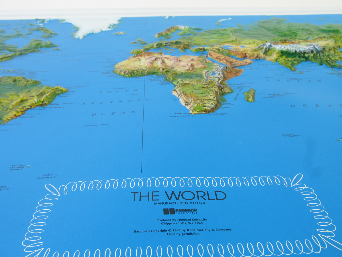 World - Natural Color Relief (NCR) Series Raised Relief 3D map ...
