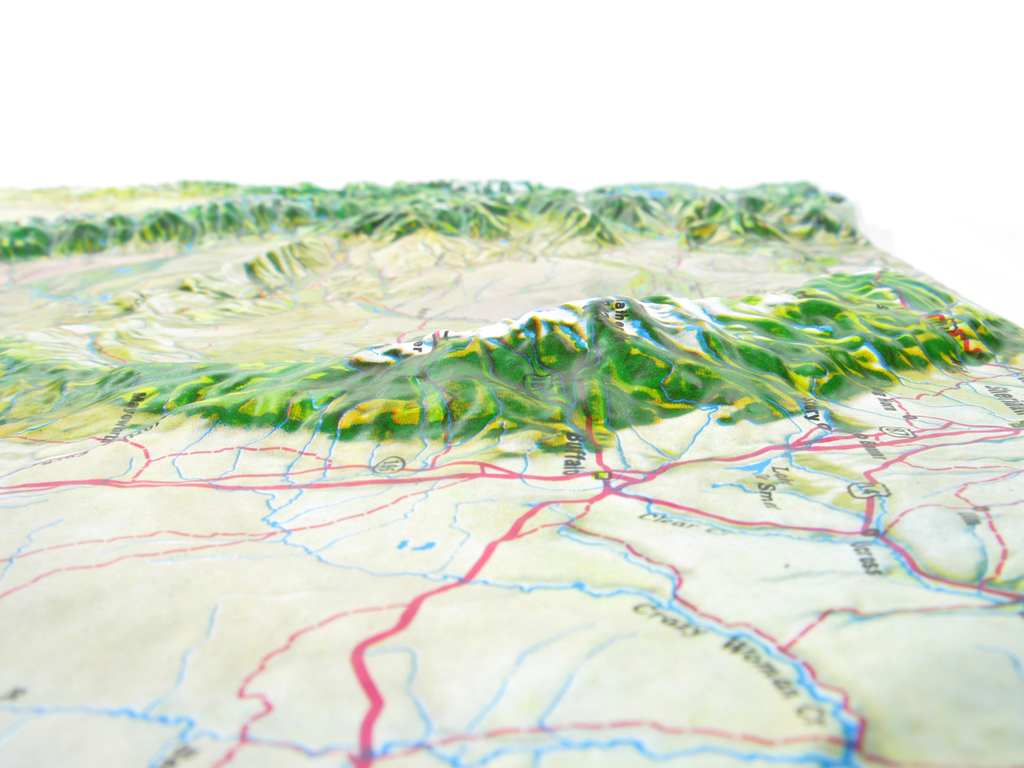 Wyoming - Natural Color Relief (NCR) Series Raised Relief 3D map ...