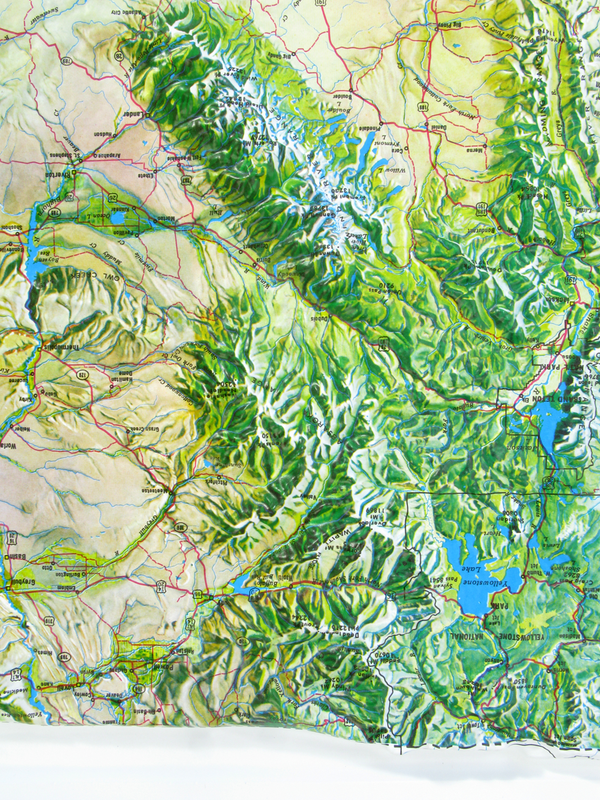 Wyoming - Natural Color Relief (NCR) Series Raised Relief 3D map ...