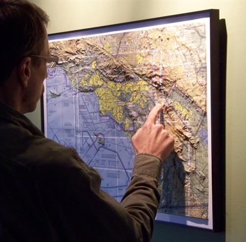 Los Angeles Aerochart Three Dimensional 3D Raised Relief Map ...