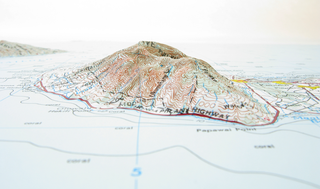Maui USGS Regional Raised Relief 3D map – RaisedRelief.com