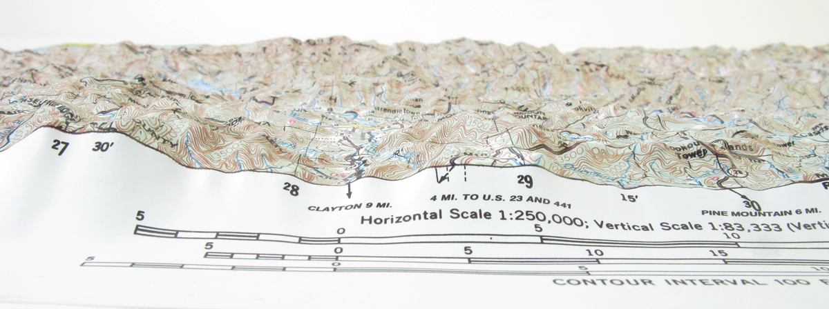 Knoxville USGS Regional Raised Relief 3D map – RaisedRelief.com