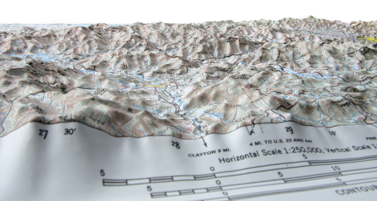 Knoxville USGS Regional Raised Relief 3D map – RaisedRelief.com