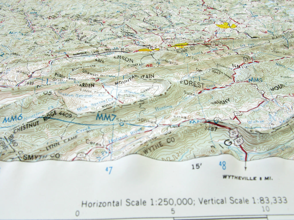 Bluefield USGS Regional Raised Relief 3D map – RaisedRelief.com