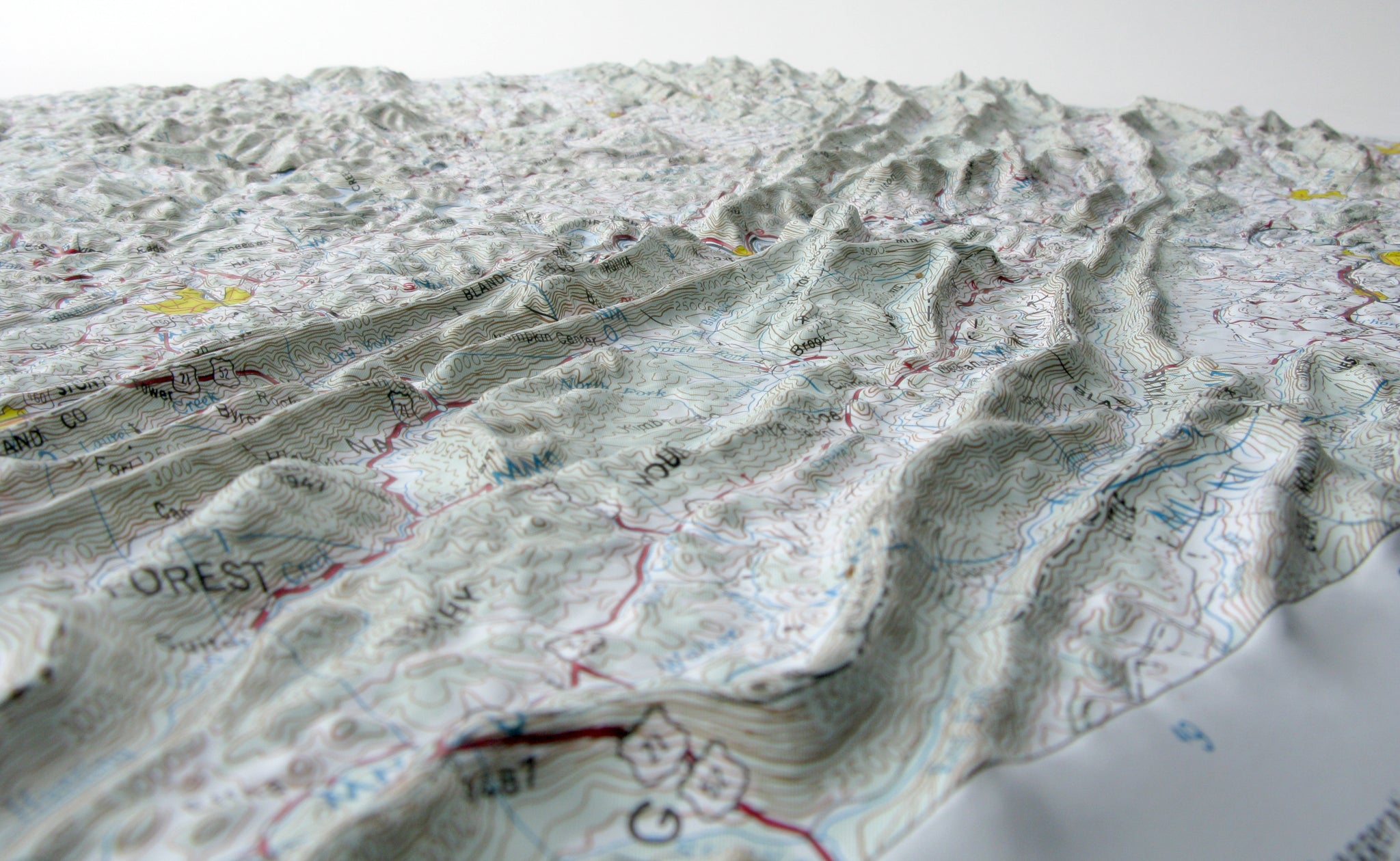 Bluefield USGS Regional Raised Relief 3D map – RaisedRelief.com