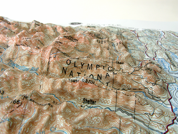 Seattle USGS Regional Raised Relief 3D map – RaisedRelief.com